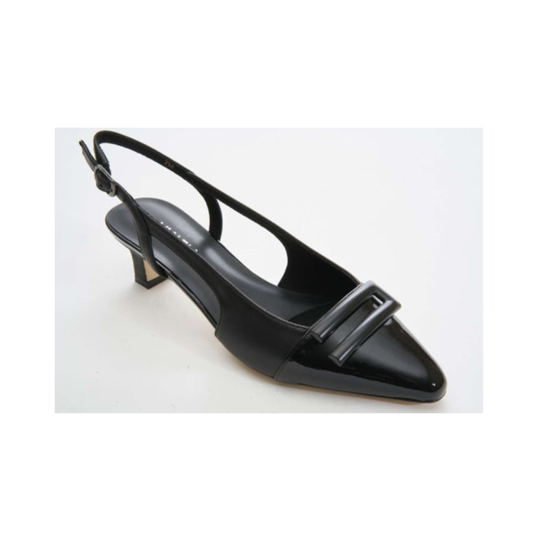 Vaneli Tady Black/Black Patent | The Shoe Salon of Osterville